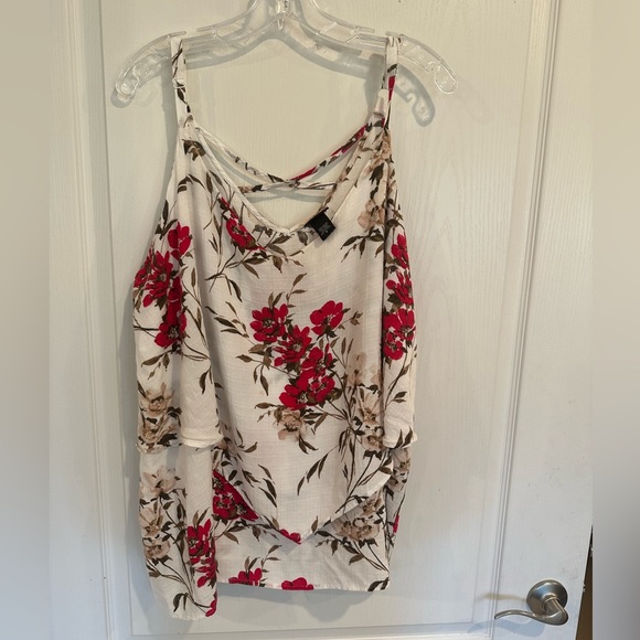 torrid | Tops | Torrid Ivory Floral Sophie Textured Woven Double Layer ...